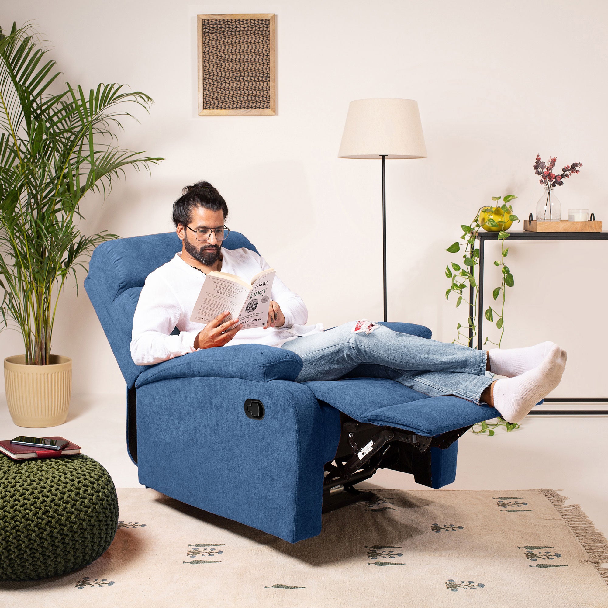 Alonso Fabric Recliner | Buy Recliner Chair Online India | Jordyblue